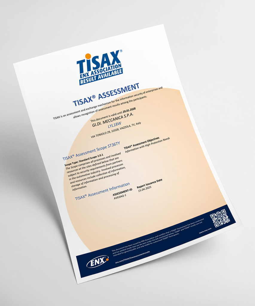 TISAX Certification Level 2 | Gi Di Meccanica